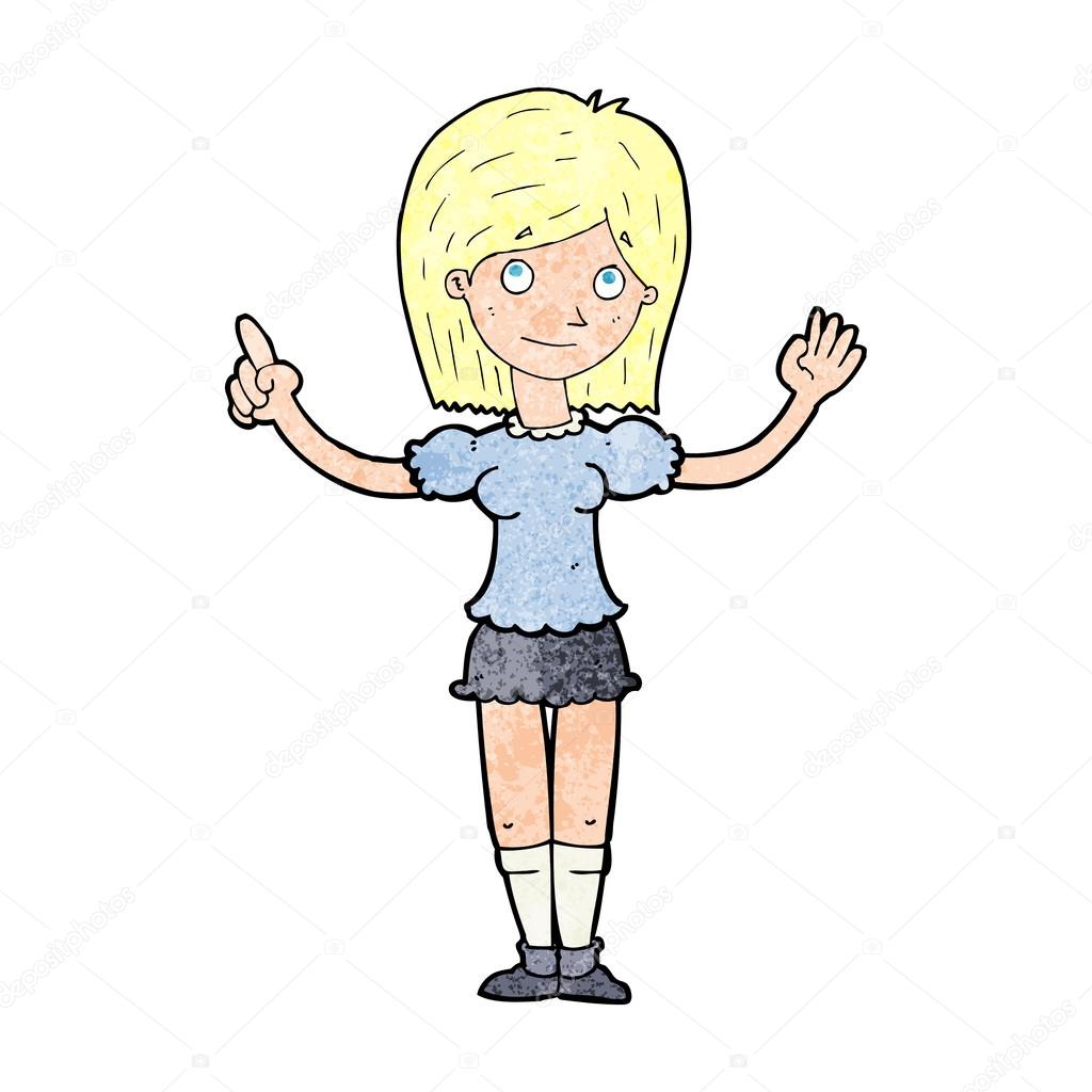 Mujer de dibujos animados explicando idea Vector de stock por ...