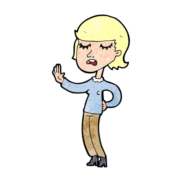 Historieta mujer de dibujos animados ondeando imágenes de stock de arte ...