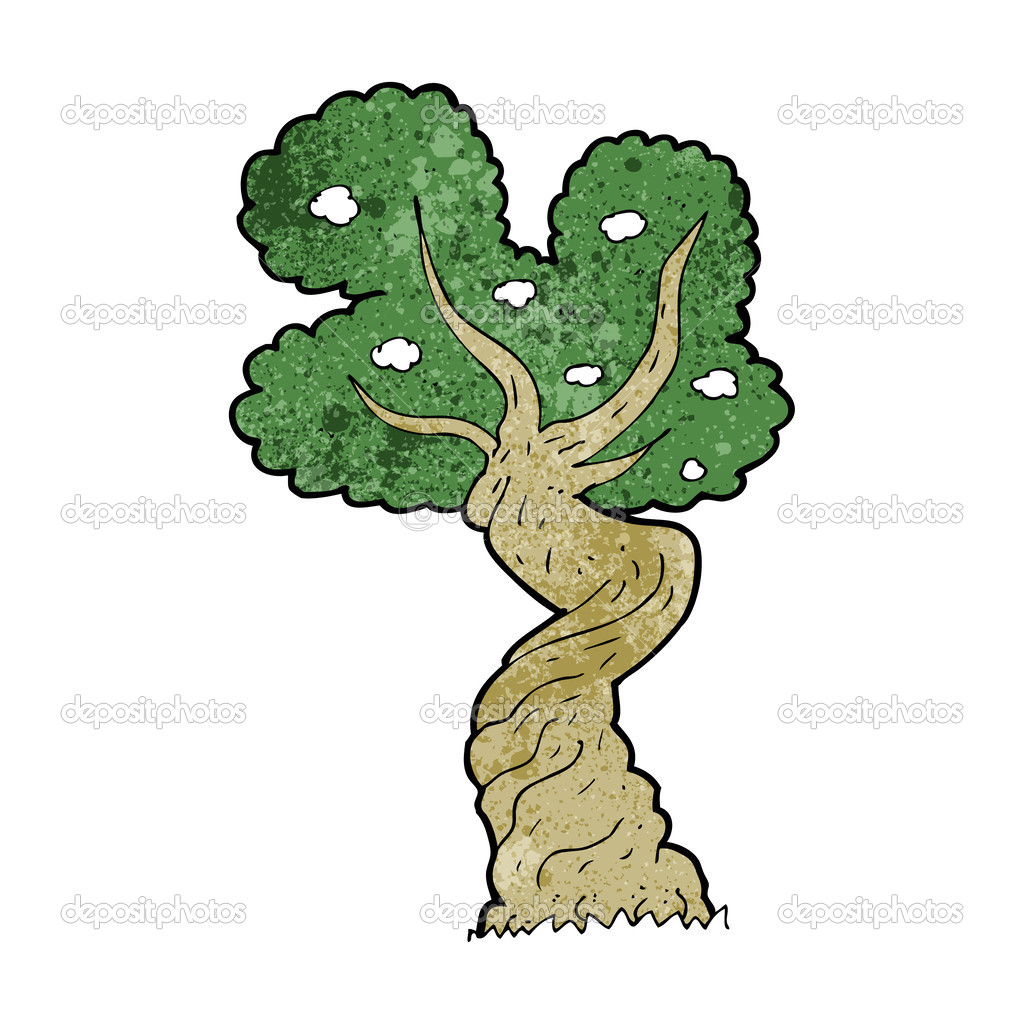 Cartoon twisted old tree Stock Vector by ©lineartestpilot #39458323