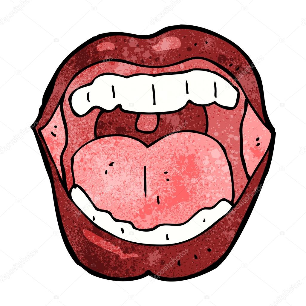 Boca animada abierta | boca de dibujos animados — Vector de stock ...
