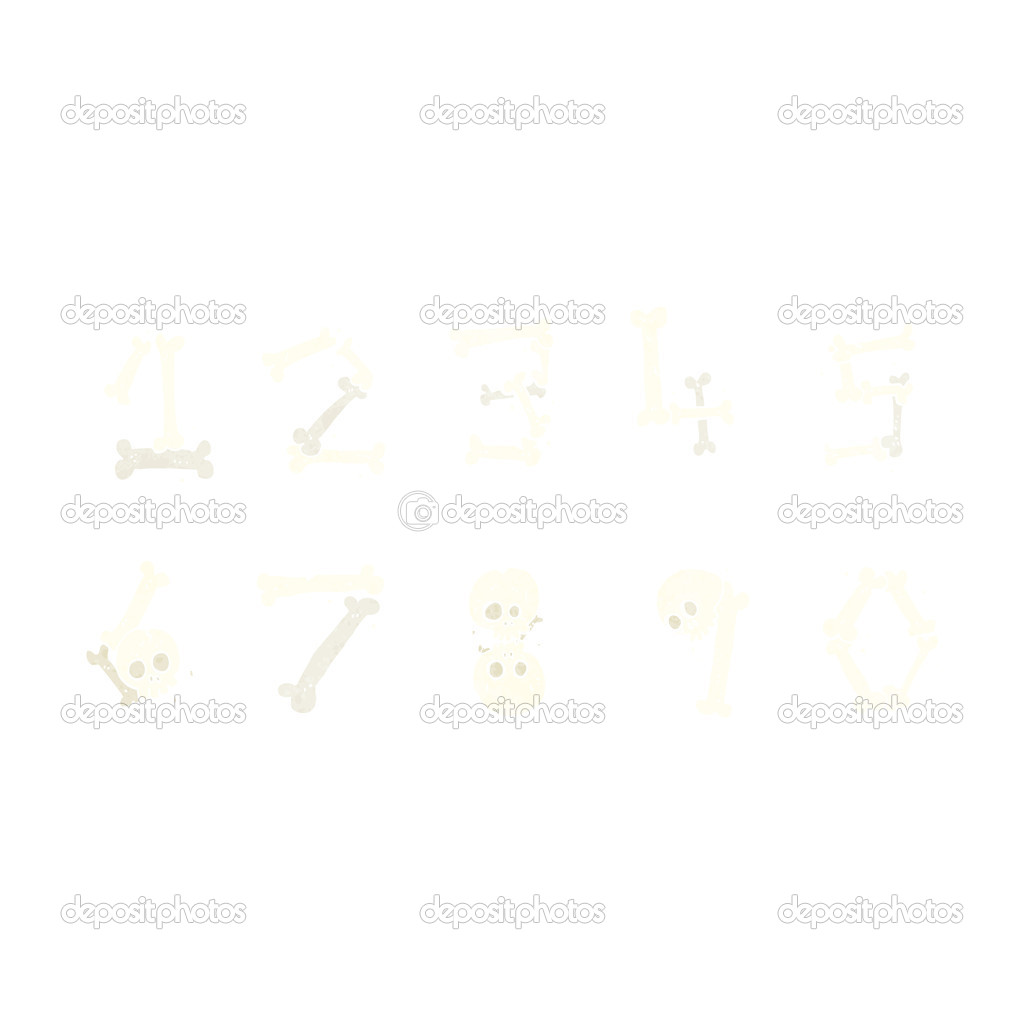 Cartoon bone numbers Stock Vector by ©lineartestpilot 41140637