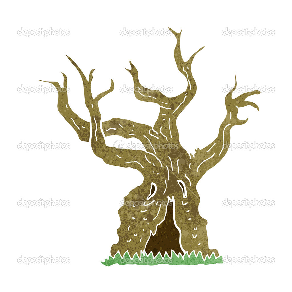 Cartoon spooky old tree Stock Vector by ©lineartestpilot 41161327