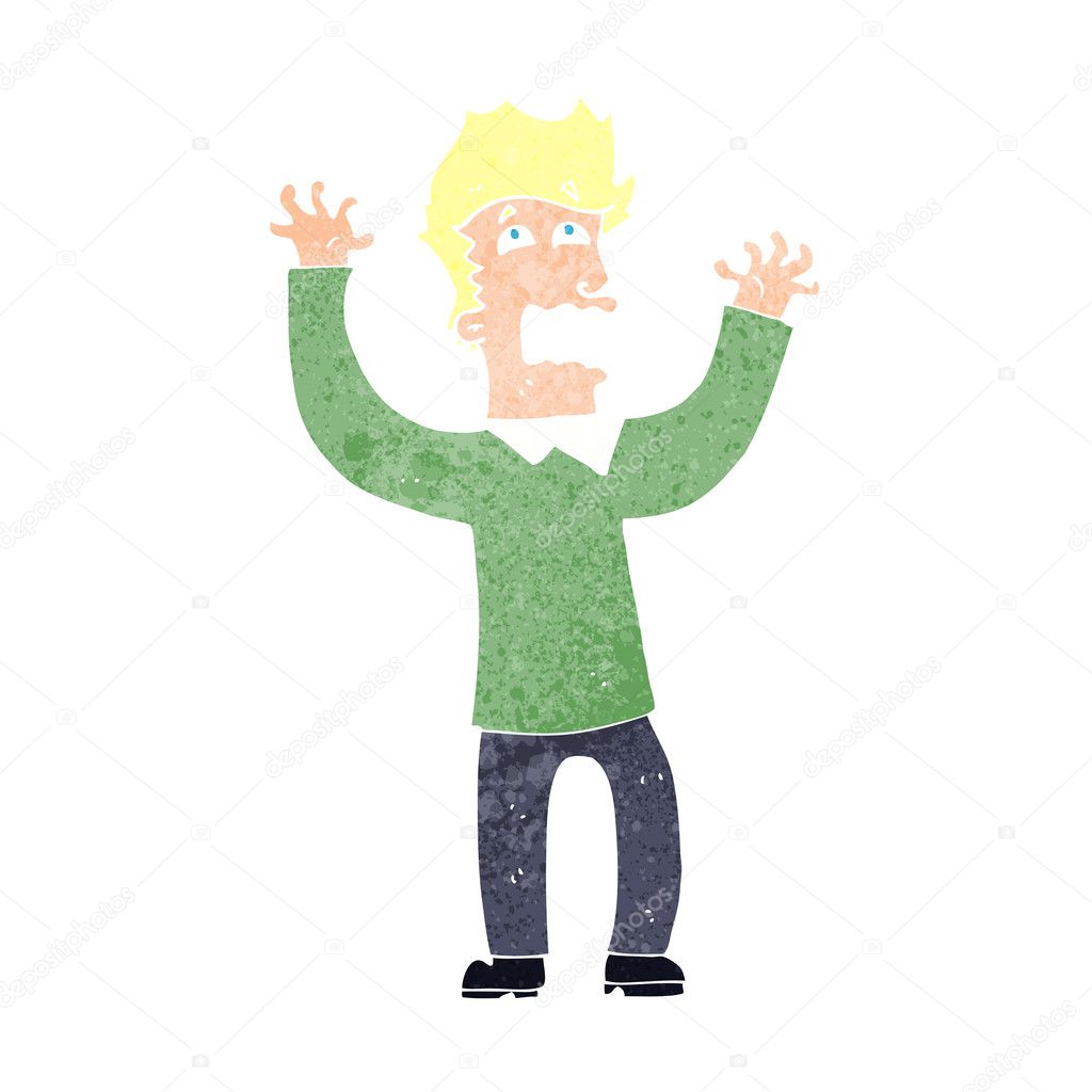 Cartoon terrified man Stock Vector by ©lineartestpilot 41162185