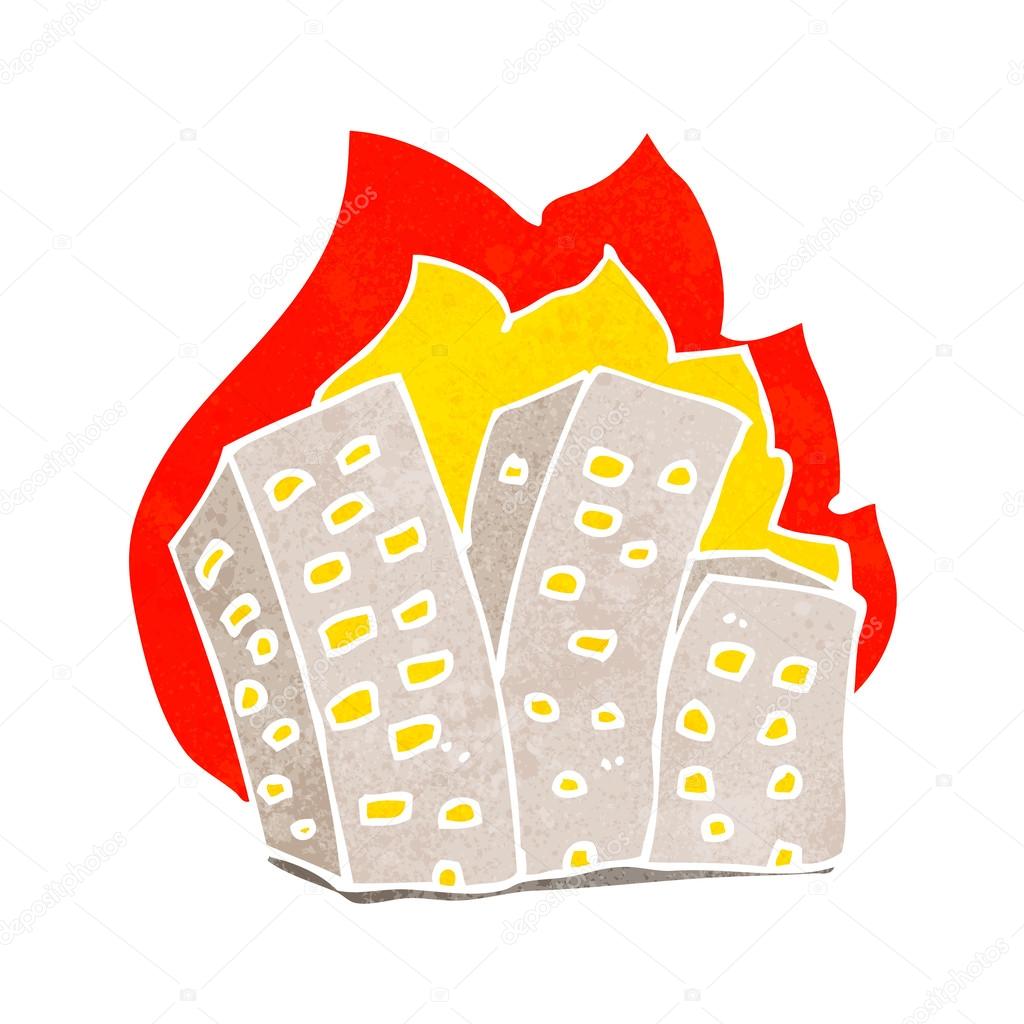 Cartoon burning buildings Stock Vector by ©lineartestpilot 41164763