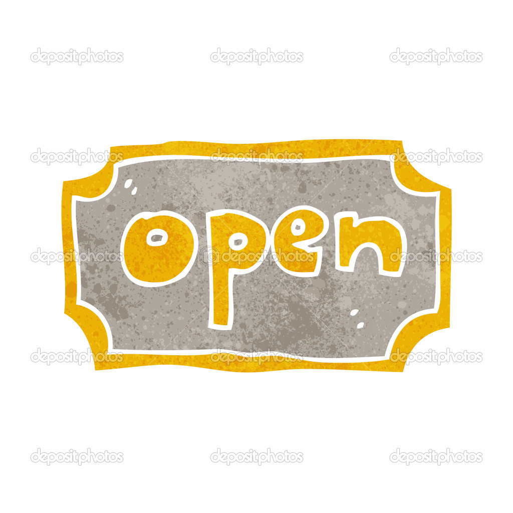 Cartoon open sign Stock Vector Image by ©lineartestpilot #41168065