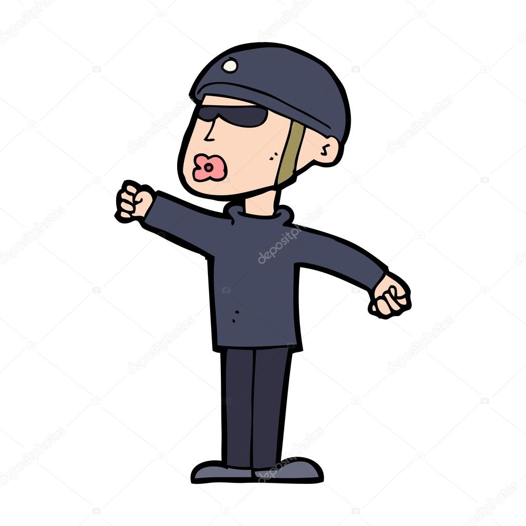 Cartoon security guy Stock Vector by ©lineartestpilot 44382759