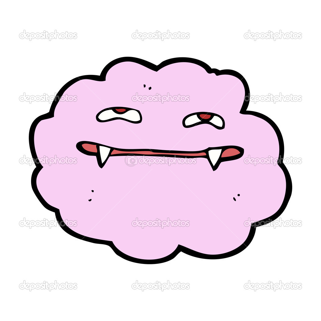 Cartoon pink fluffy vampire cloud Stock Vector Image by ...