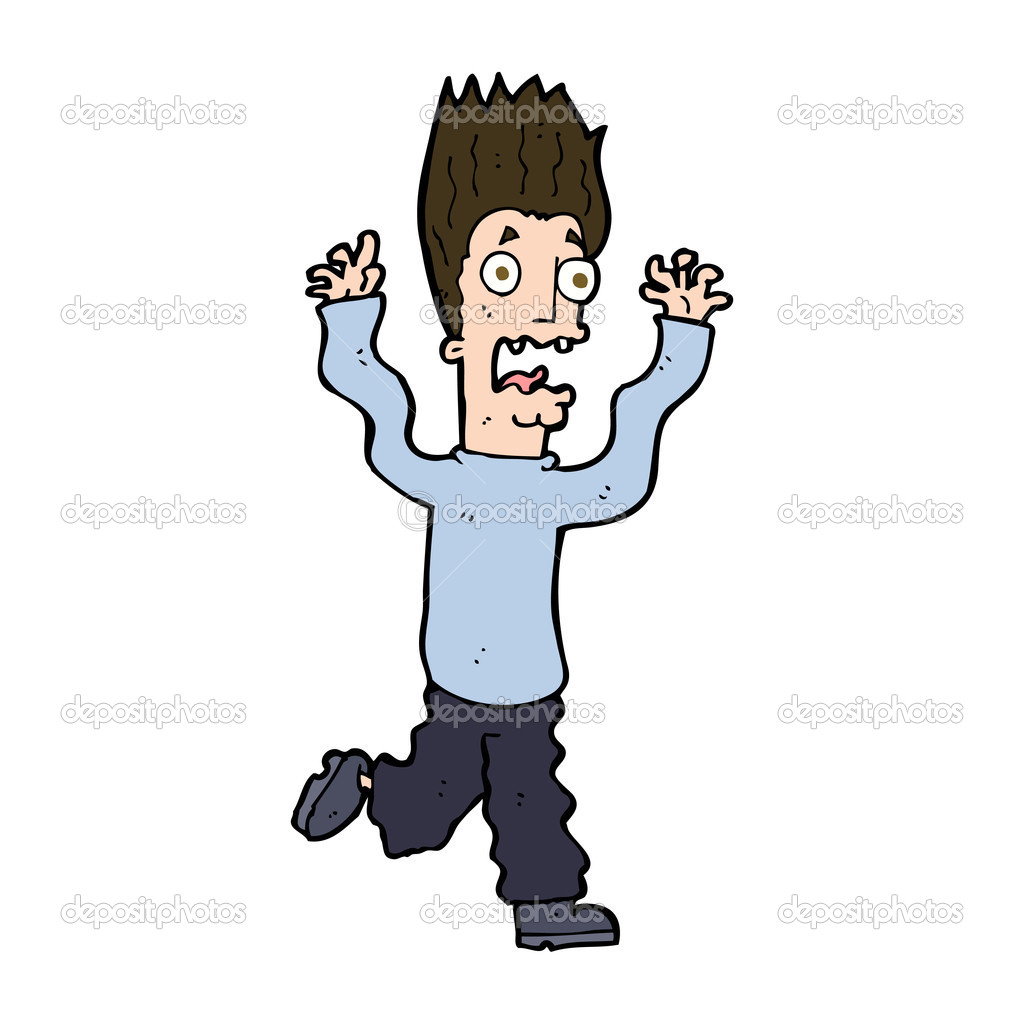 Cartoon terrified man Stock Vector by ©lineartestpilot 44395067