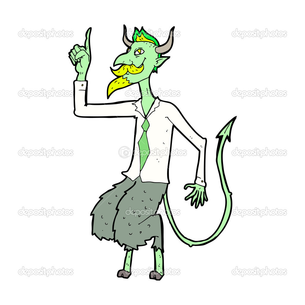 Cartoon demon boss in shirt and tie Stock Vector by ©lineartestpilot ...