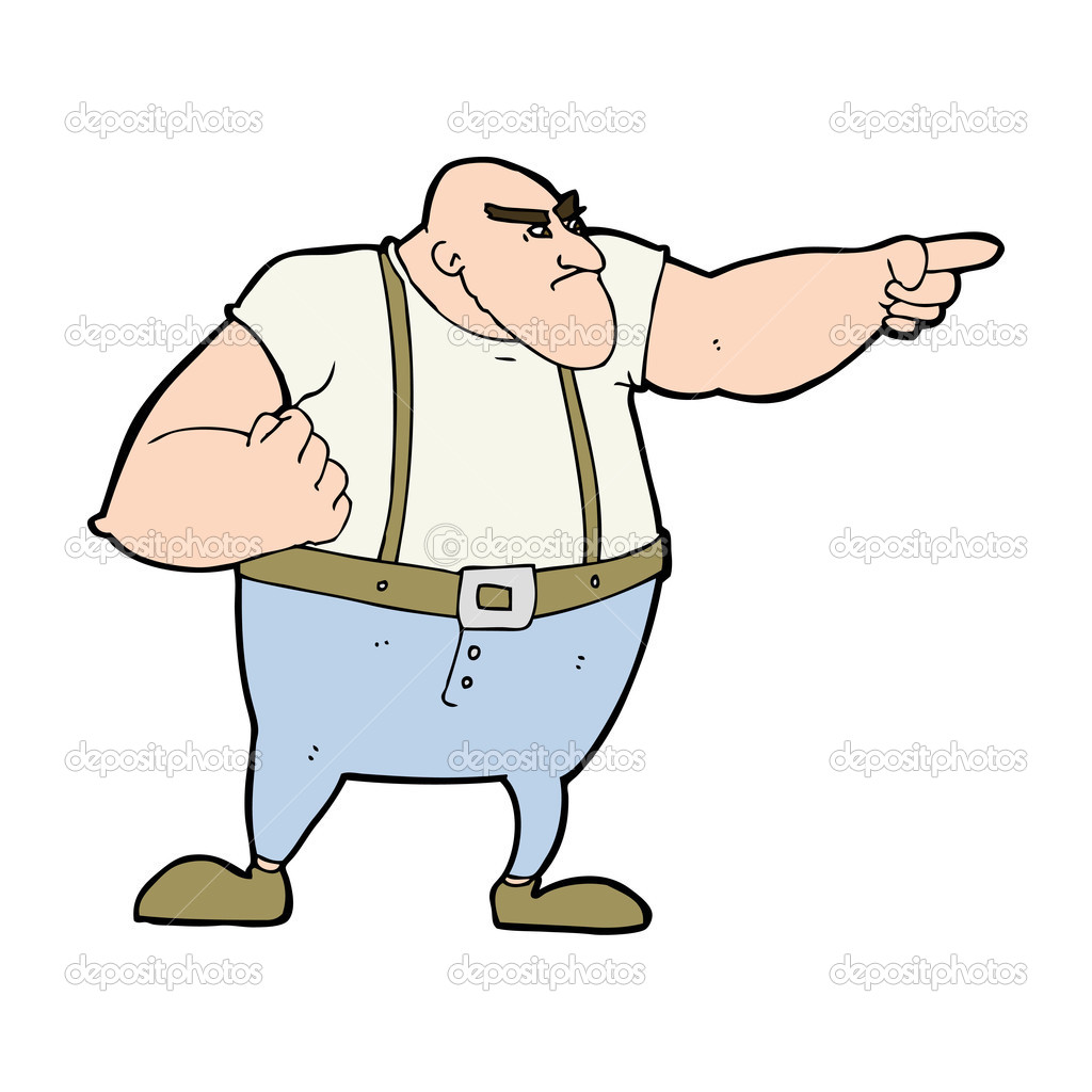 Dibujos animados enojado rudo señalando — Vector de stock #44403329 ...