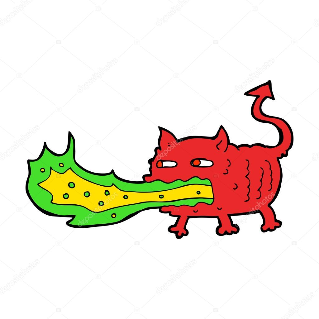 Cartoon fire breathing imp Stock Illustration by ©lineartestpilot #44405519