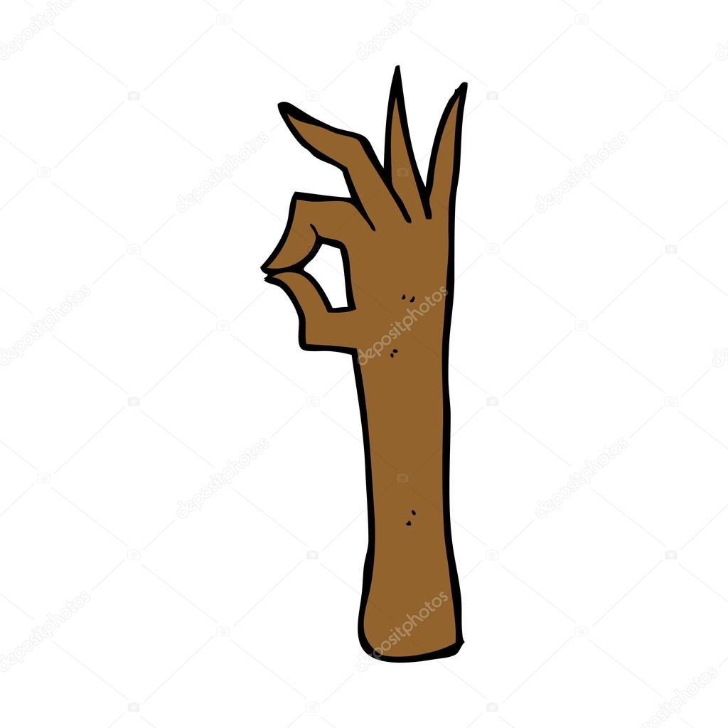Cartoon okay hand gesture Stock Vector by ©lineartestpilot 44407085