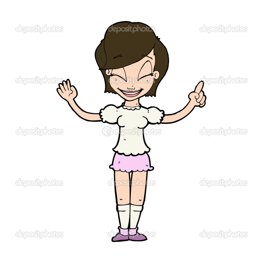 Cartoon pretty girl with idea Stock Vector Image by ©lineartestpilot ...