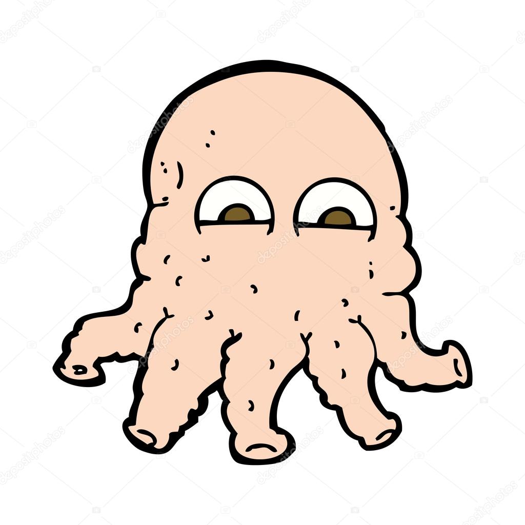 Cartoon alien squid face Stock Illustration by ©lineartestpilot #44415269