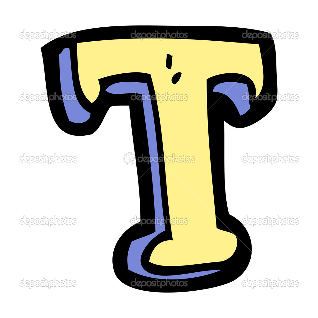 Carta de dibujos animados t Vector de stock #44441145 de ©lineartestpilot