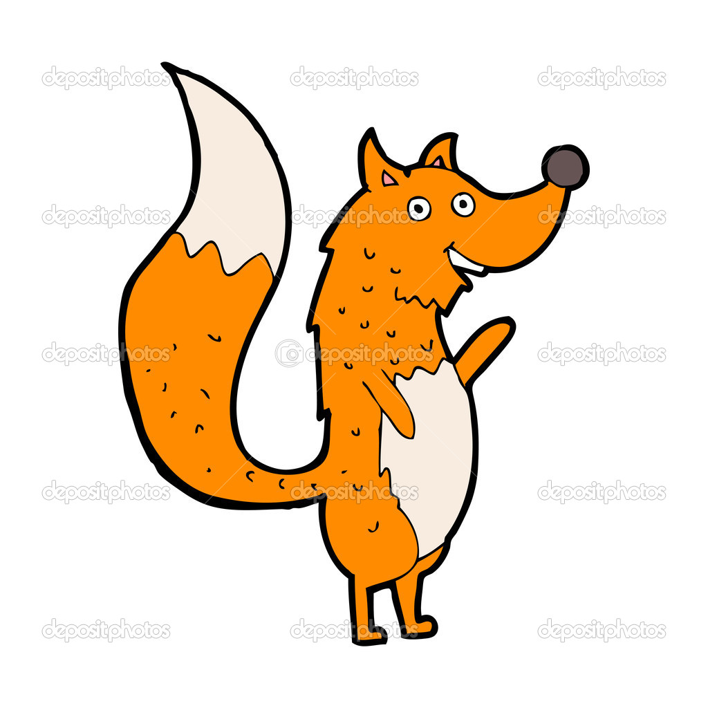 Cartoon waving fox Stock Vector by ©lineartestpilot 44461383