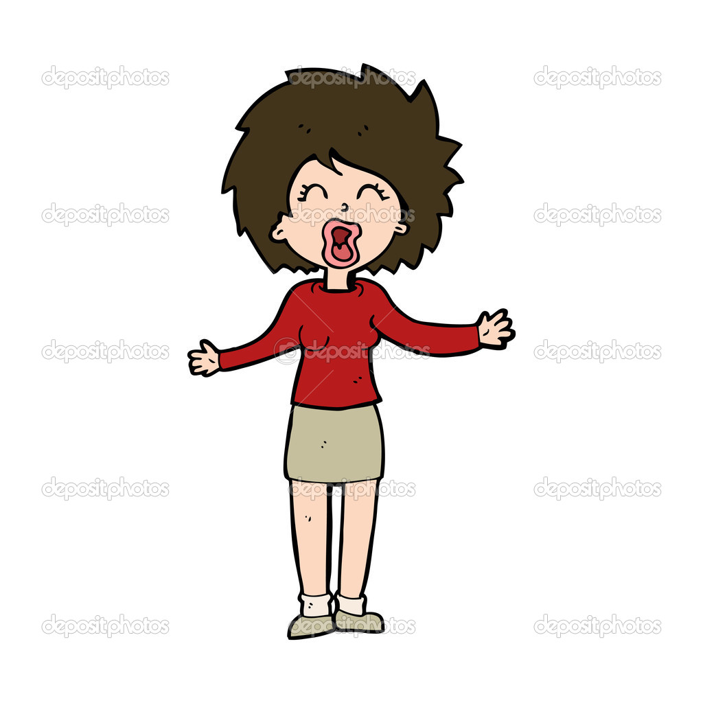 Cartoon loud woman Stock Vector by ©lineartestpilot 44463755