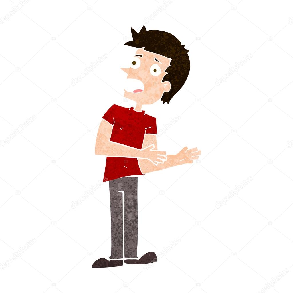 Cartoon man making excuses Stock Vector Image by ©lineartestpilot #44665261
