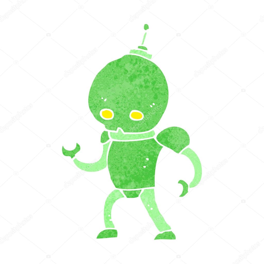 Robot alienígena de dibujos animados Vector de stock por ...