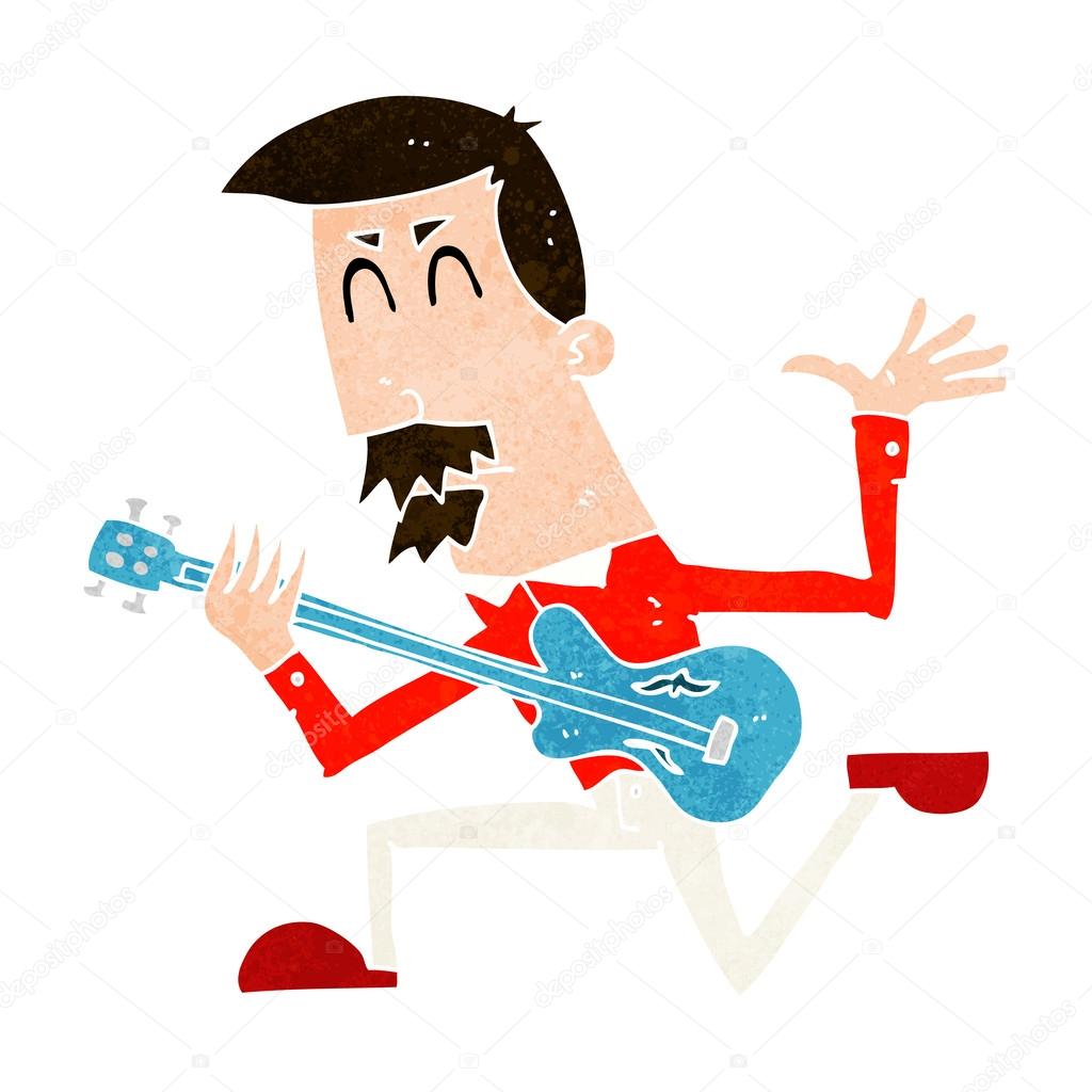 Cartoon man playing electric guitar Stock Illustration by ...