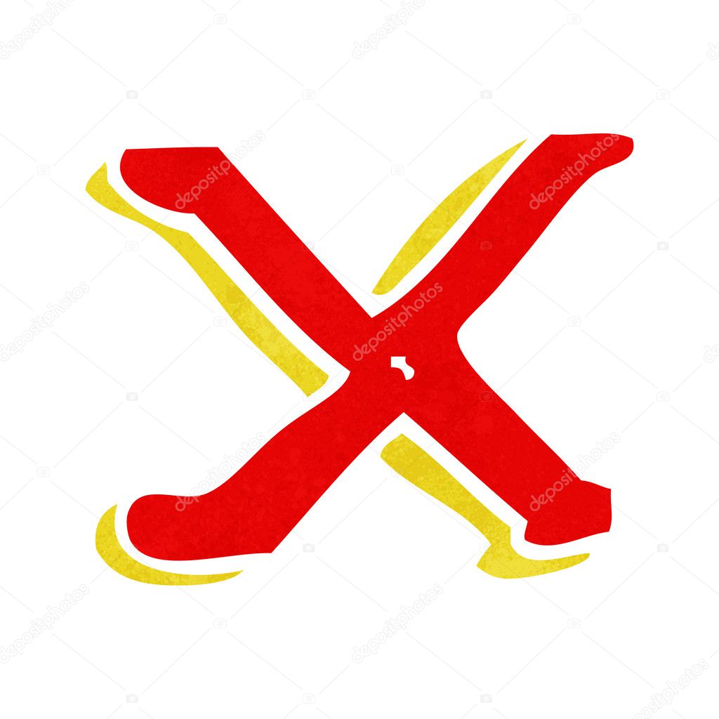 Carta de dibujos animados x Vector de stock por ©lineartestpilot 44679945