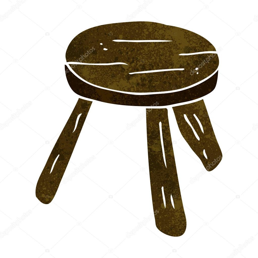 Image vectorielle Tabouret en bois dessin animé par ©lineartestpilot ...