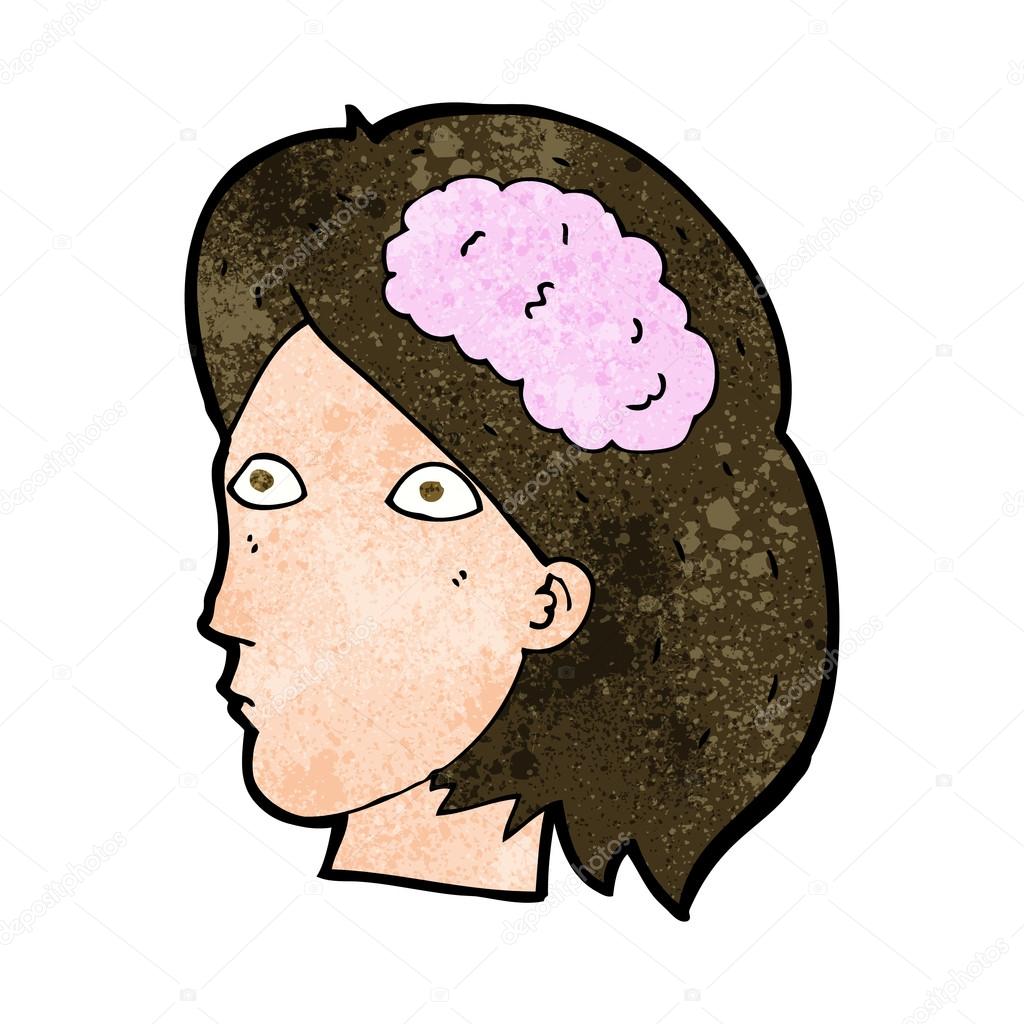 Cartoon female head with brain symbol Stock Vector by ©lineartestpilot ...