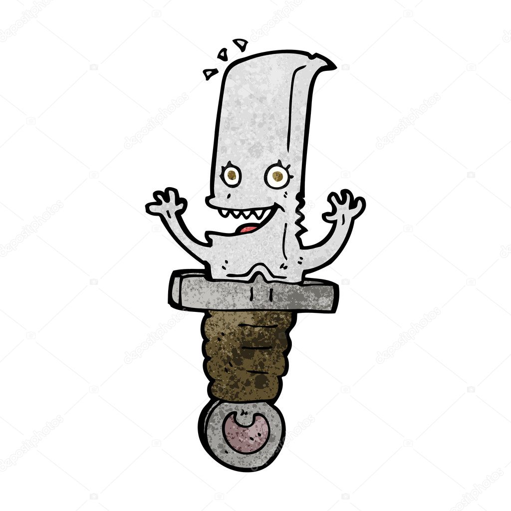 Crazy cartoon knife character Stock Vector by ©lineartestpilot 45549771