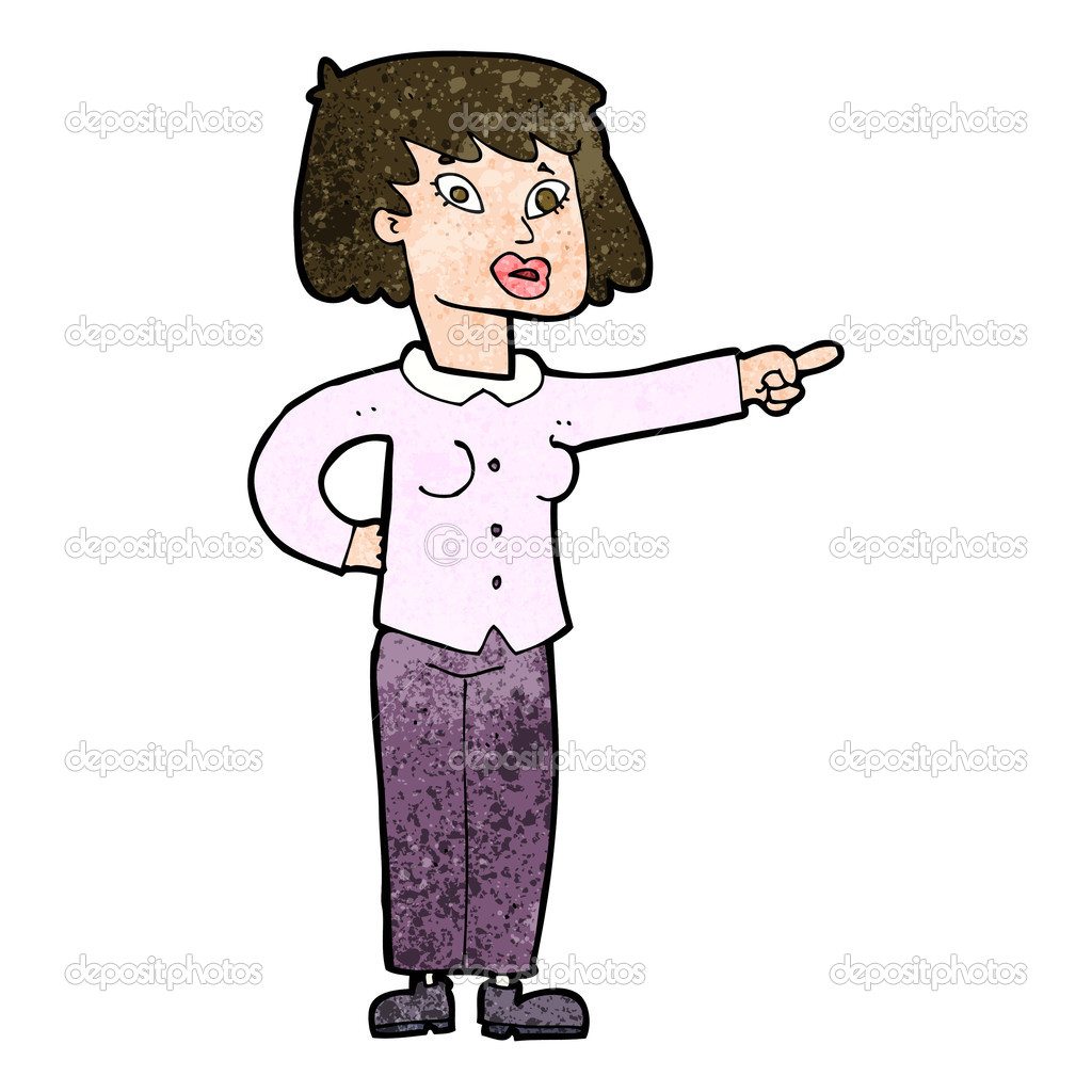 Mujer de dibujos animados señalando Vector de stock #45554499 de ...