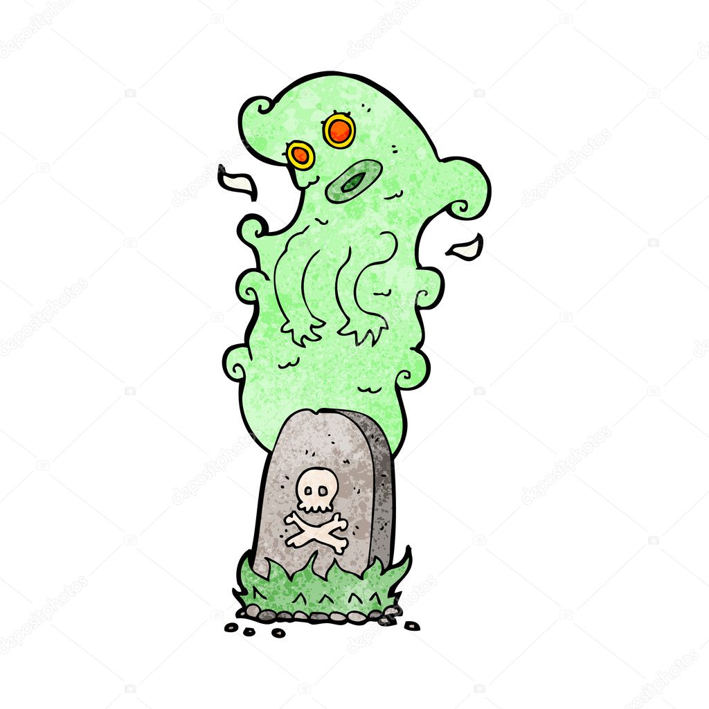 Cartoon ghost rising from grave Stock Vector by ©lineartestpilot 45558945