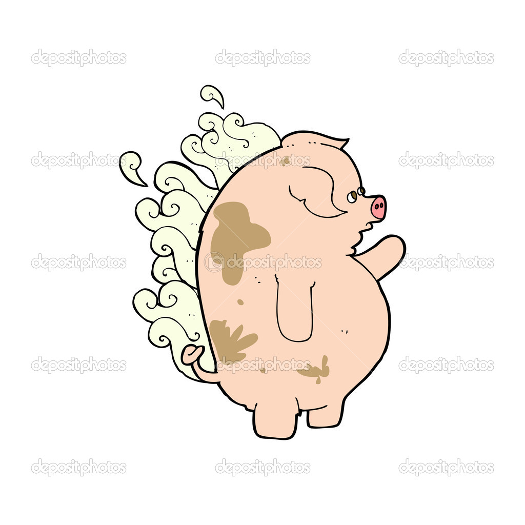 Cartoon fat smelly pig Stock Vector Image by ©lineartestpilot #46436905