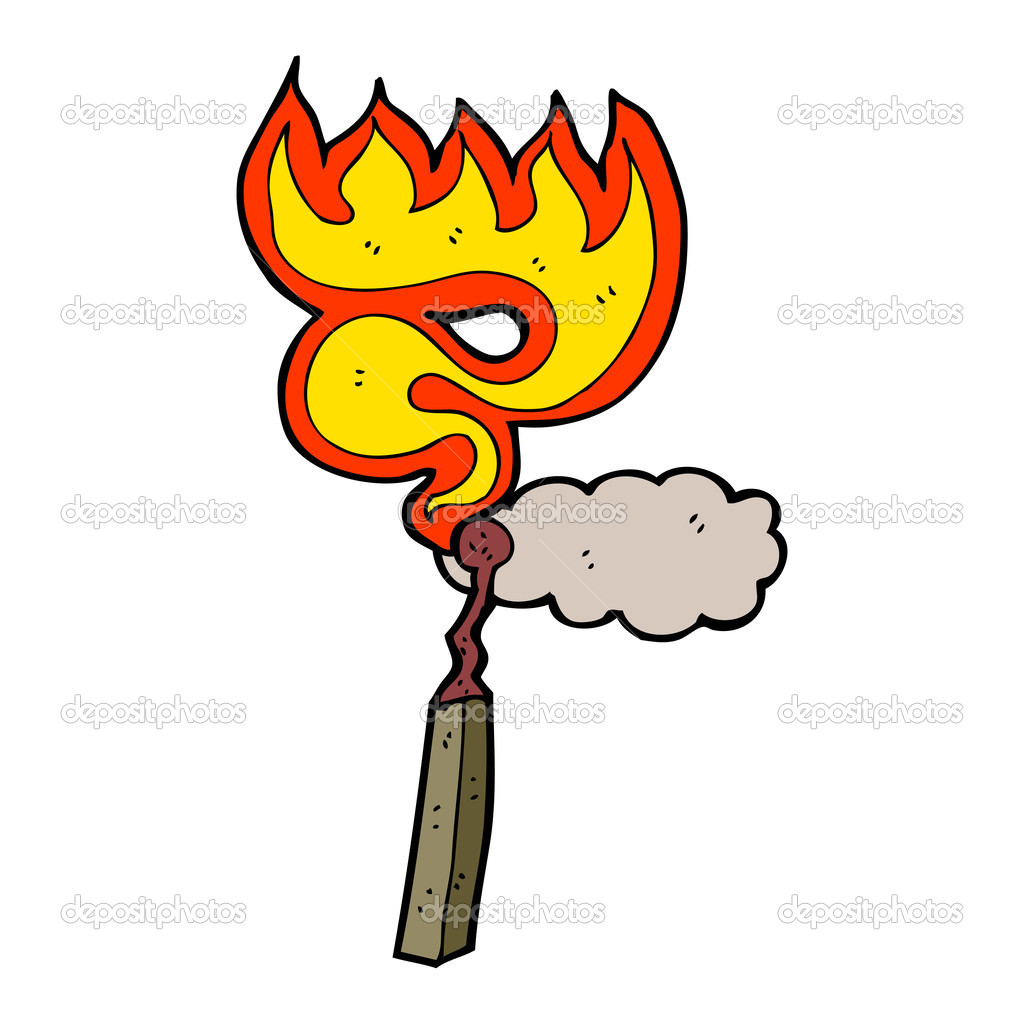 Cartoon burning match Stock Vector by ©lineartestpilot 46442559
