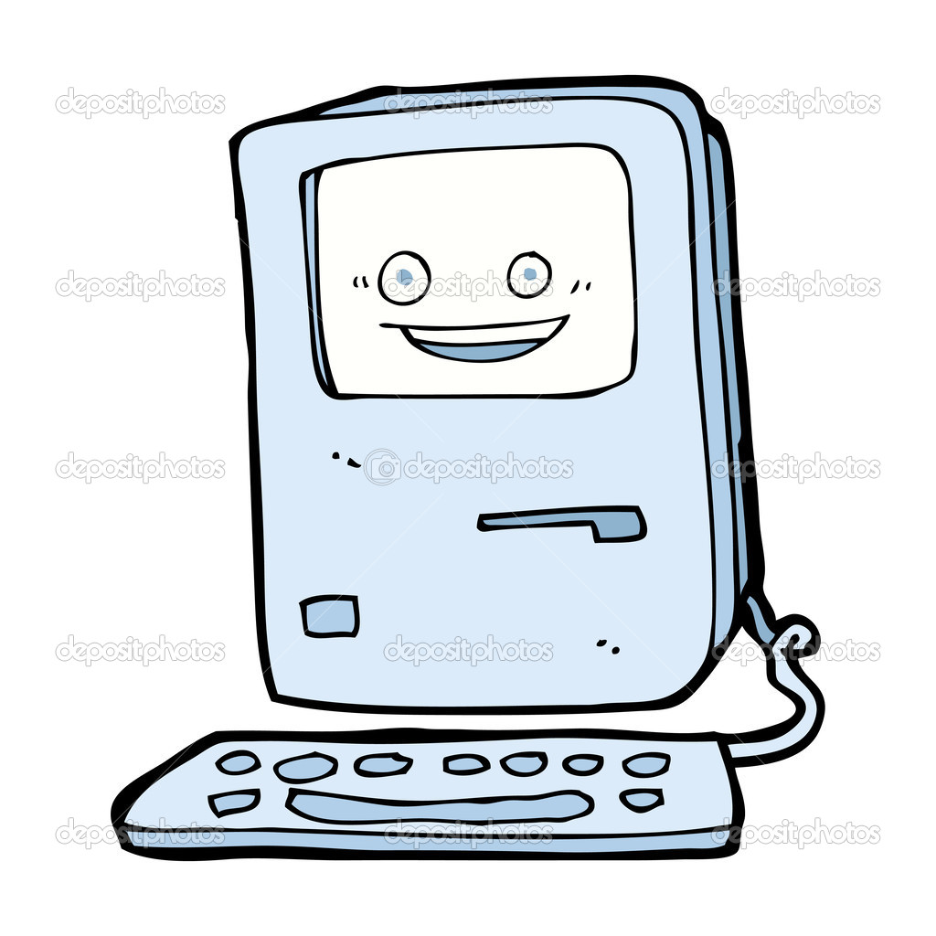 Cartoon old computer Stock Illustration by ©lineartestpilot #46445595