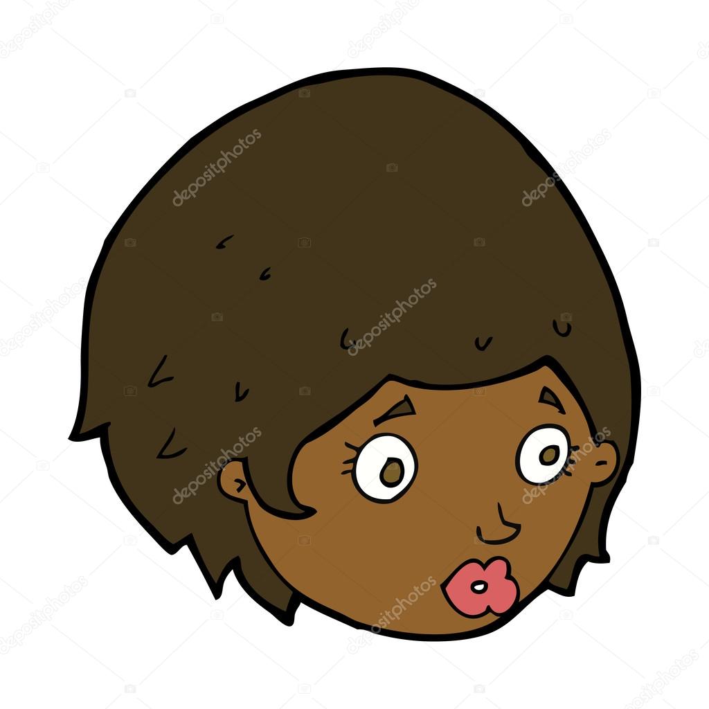 Cartoon girl with concerned expression Stock Vector Image by ...