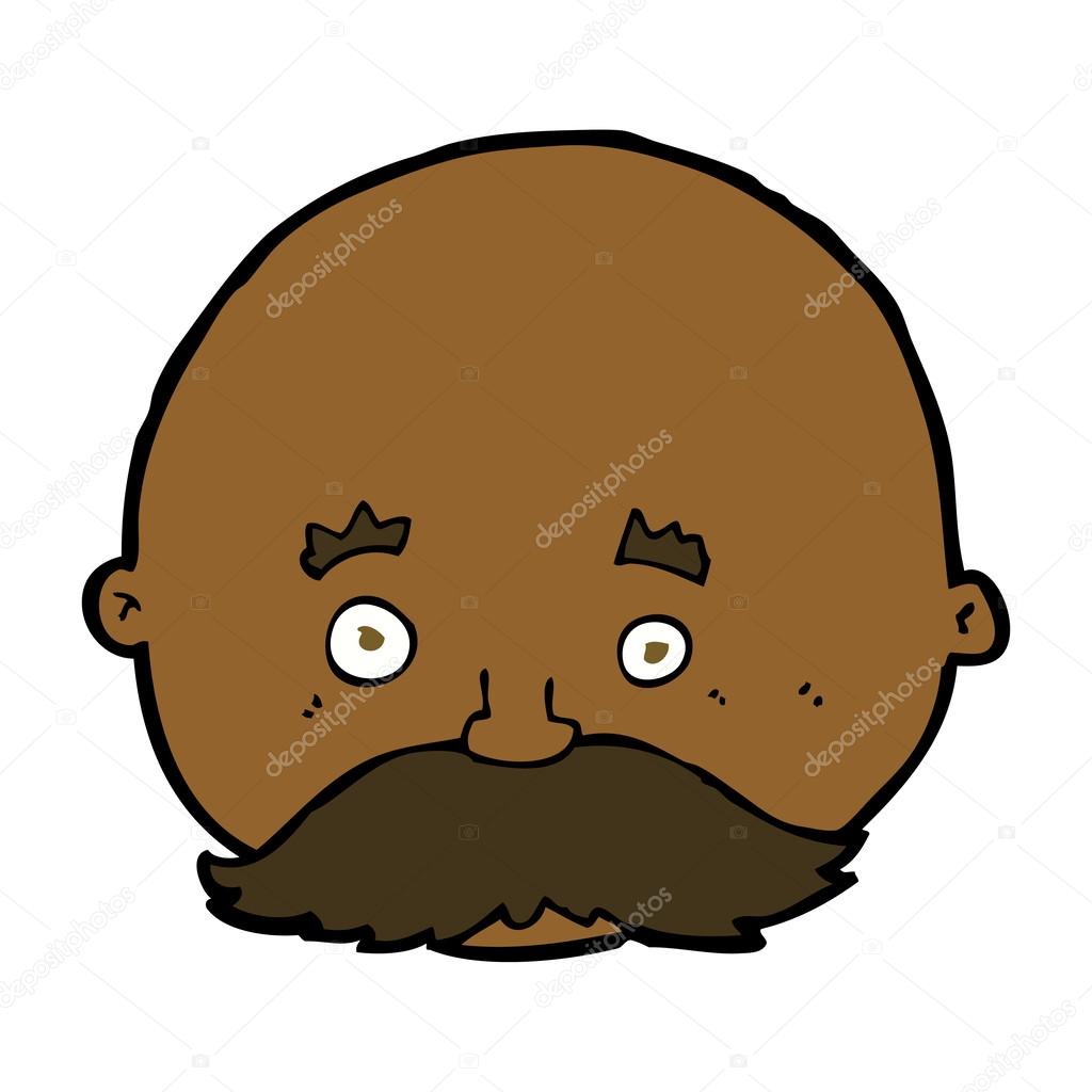 Hombre calvo de dibujos animados con bigote Vector de stock por ...