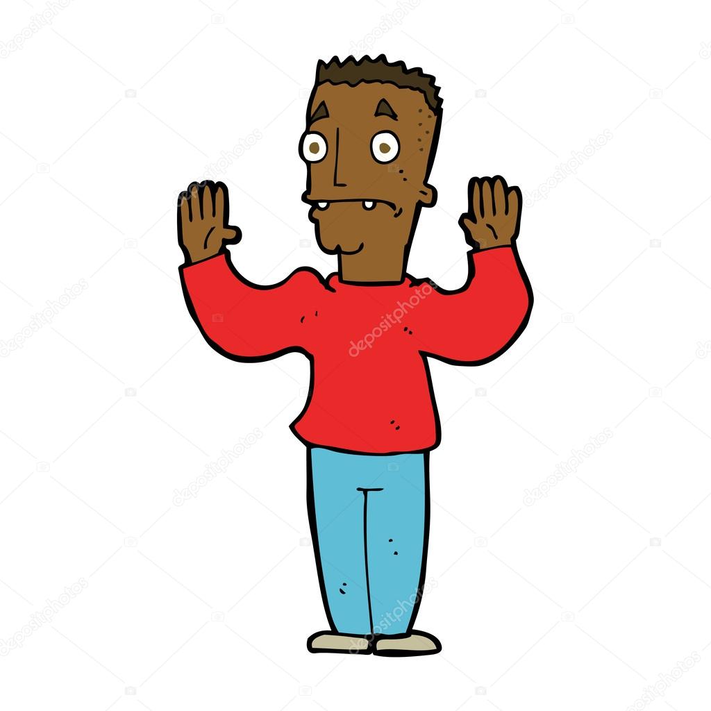 Cartoon man surrendering Stock Vector Image by ©lineartestpilot #46448783