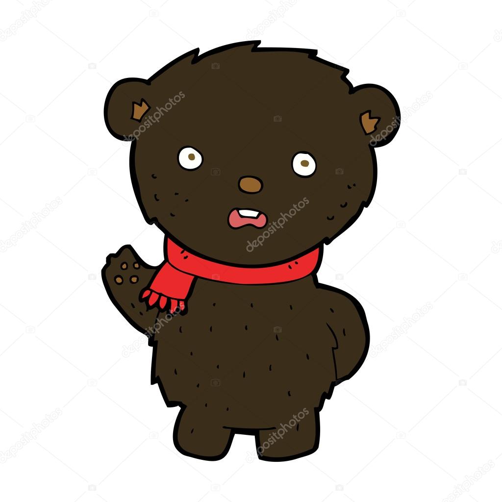 Cartoon black bear wearing scarf Stock Vector Image by ©lineartestpilot ...