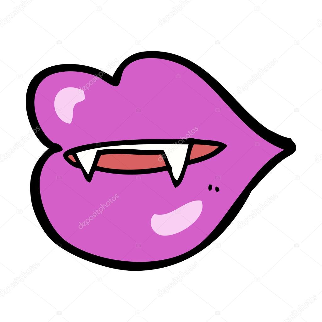 Colmillos de vampiro de dibujos animados Vector de stock por ...