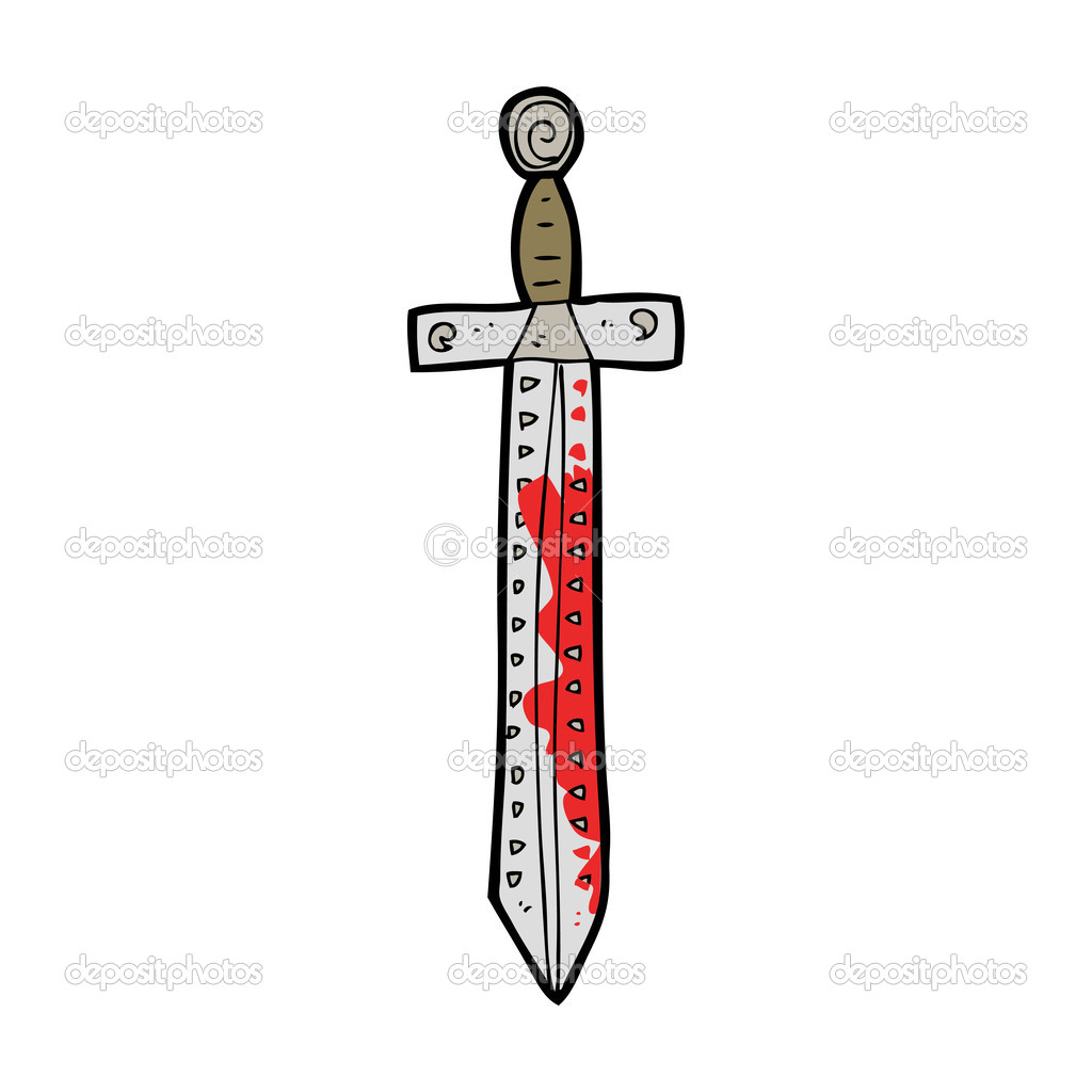 Cartoon blood splattered sword Stock Vector by ©lineartestpilot 46954739