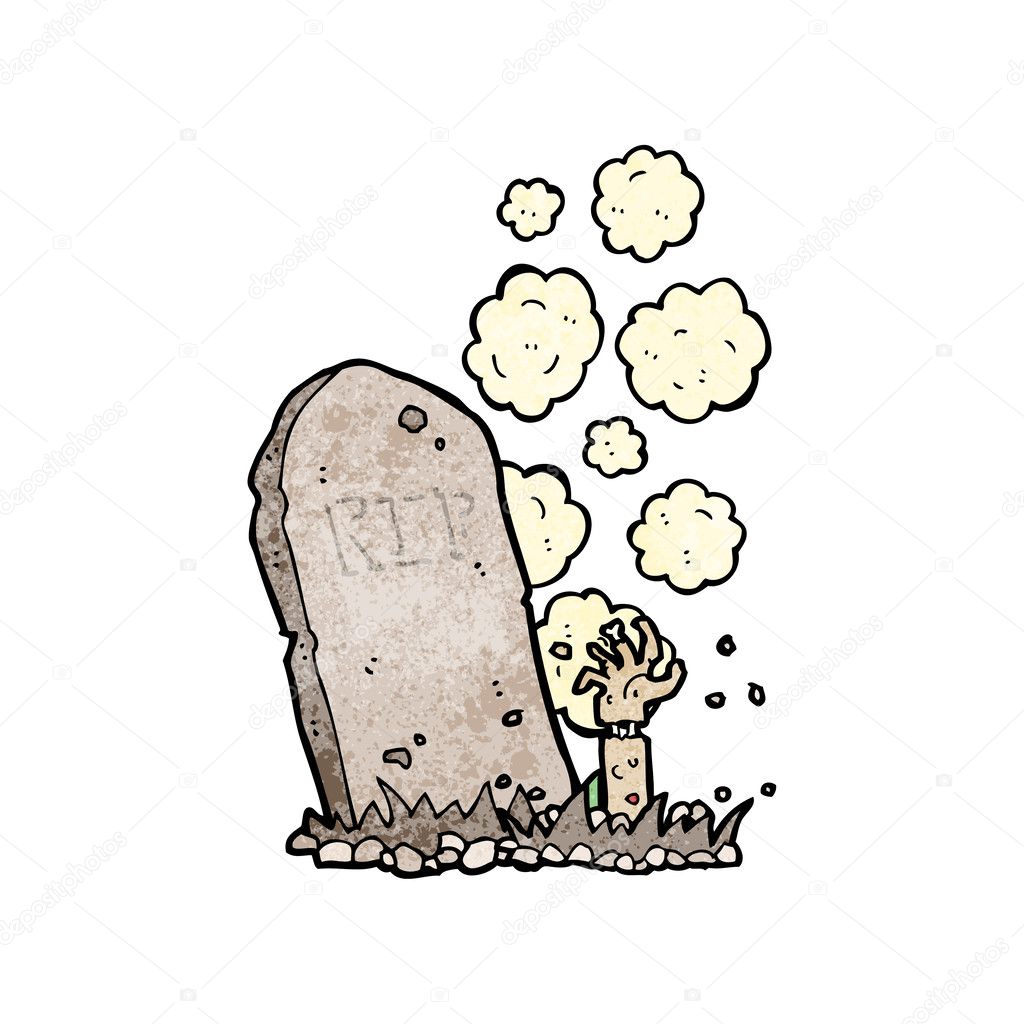 Cartoon zombie rising from grave Stock Vector by ©lineartestpilot 47481927
