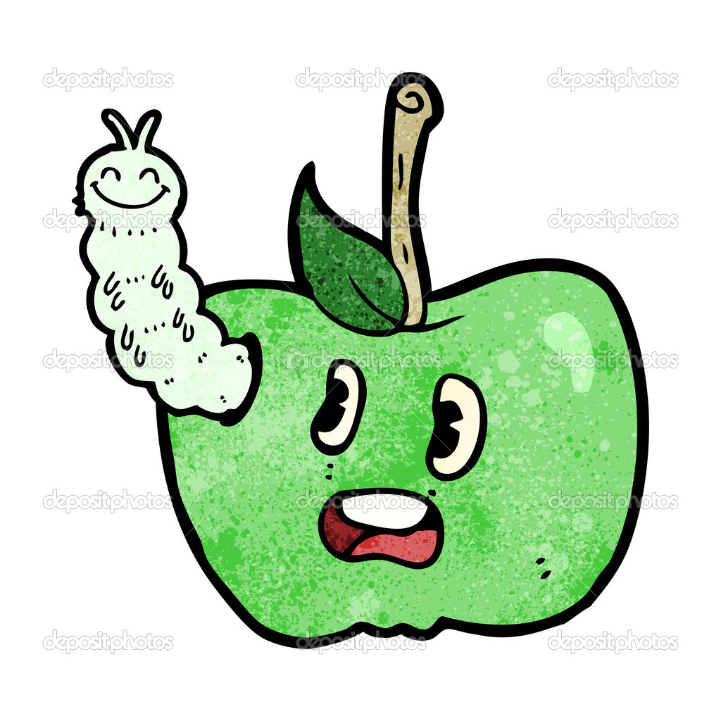 Cartoon apple with bug Stock Vector Image by ©lineartestpilot #47481951