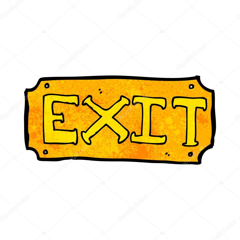 Cartoon exit sign Stock Vector by ©lineartestpilot 47545049