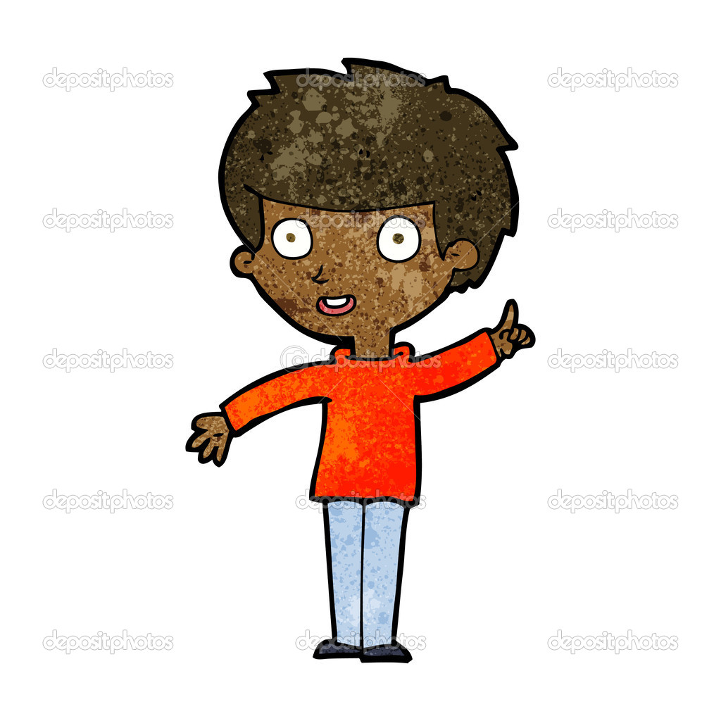 Muchacho de dibujos animados con idea Vector de stock por ...
