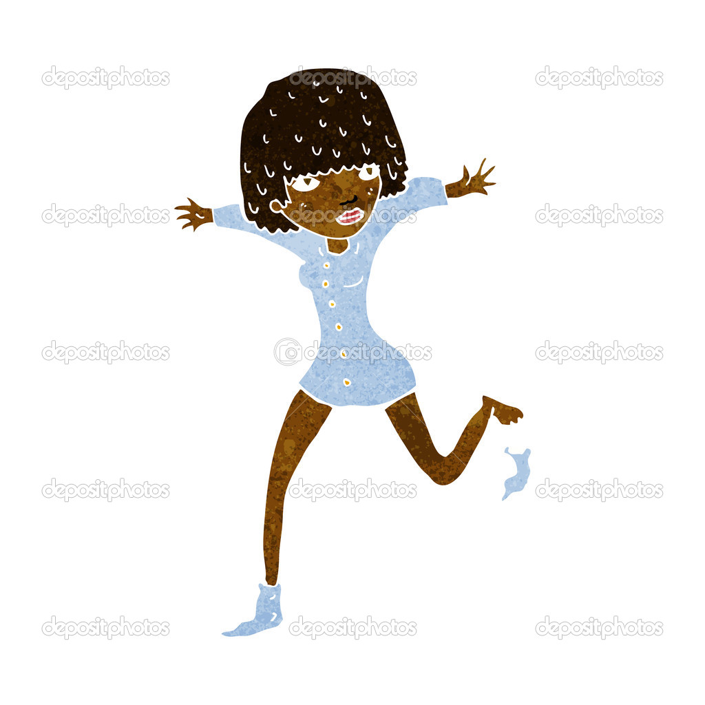 Cartoon Woman Kicking Off Sock Stock Vector Image By ©lineartestpilot 48203769