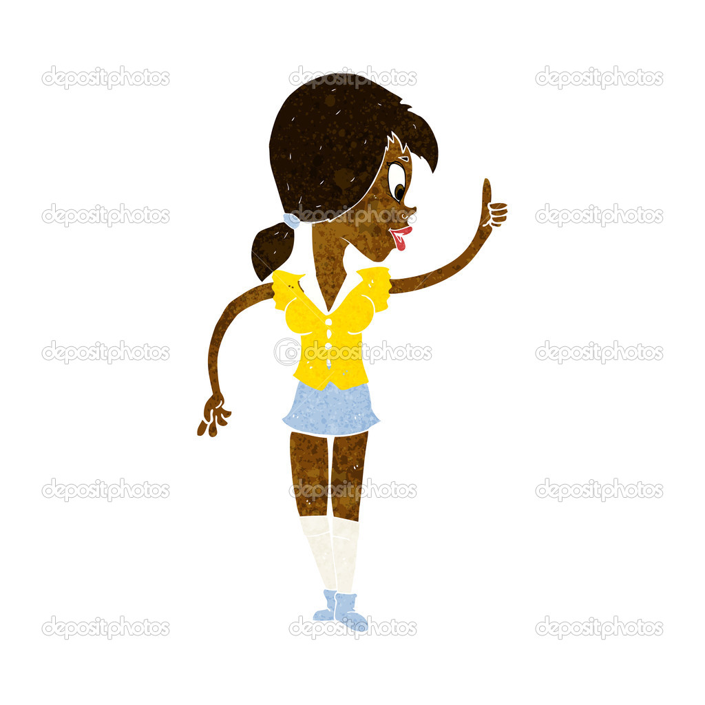Cartoon girl with idea Stock Vector by ©lineartestpilot 48412279