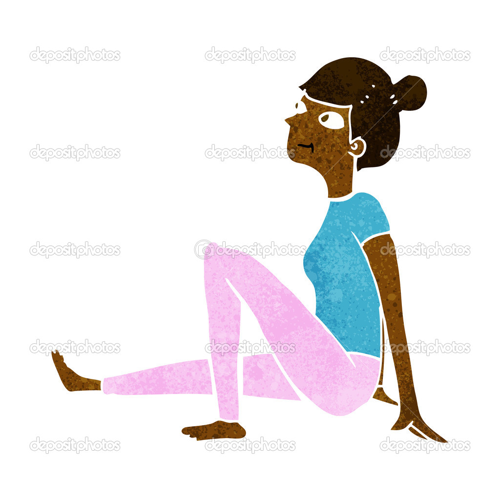 Cartoon woman sitting Stock Vector Image by ©lineartestpilot #48485909