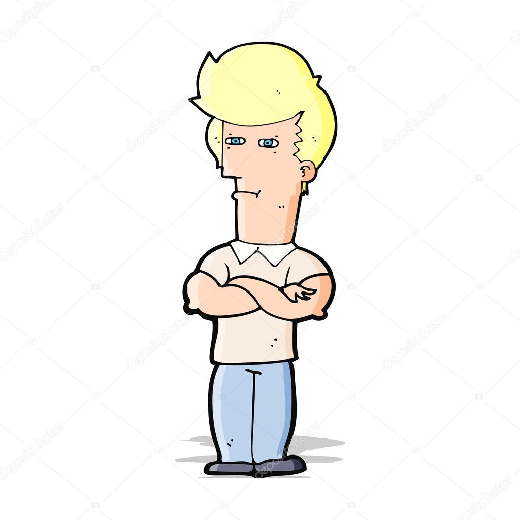 Cartoon man with folded arms Stock Vector by ©lineartestpilot 49375371