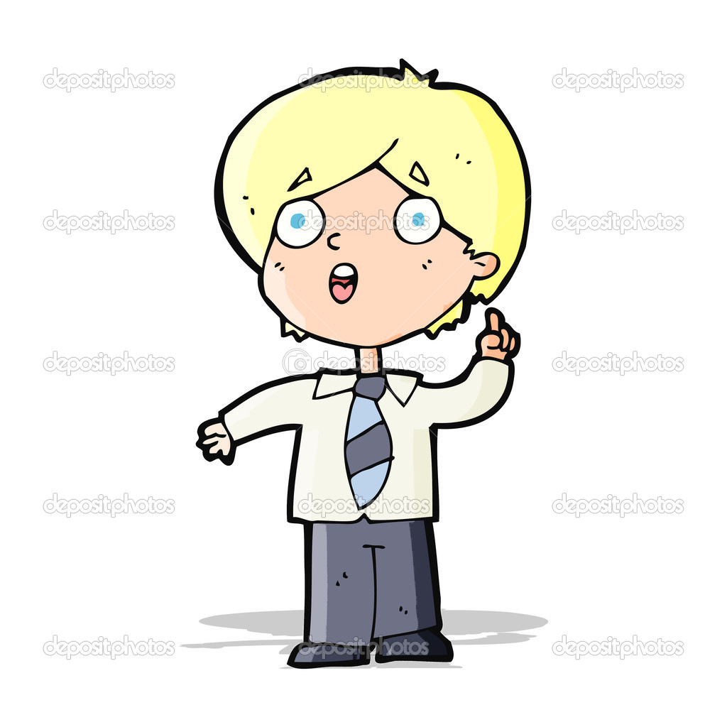 Cartoon estudante respondendo pergunta Vetor de ©lineartestpilot 49410125