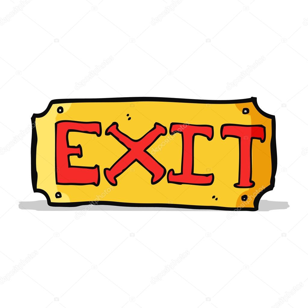 Cartoon exit sign Stock Vector by ©lineartestpilot 49412113