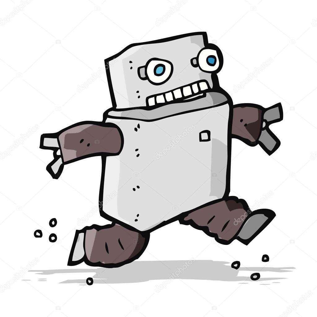 Cartoon running robot Stock Illustration by ©lineartestpilot #49413753